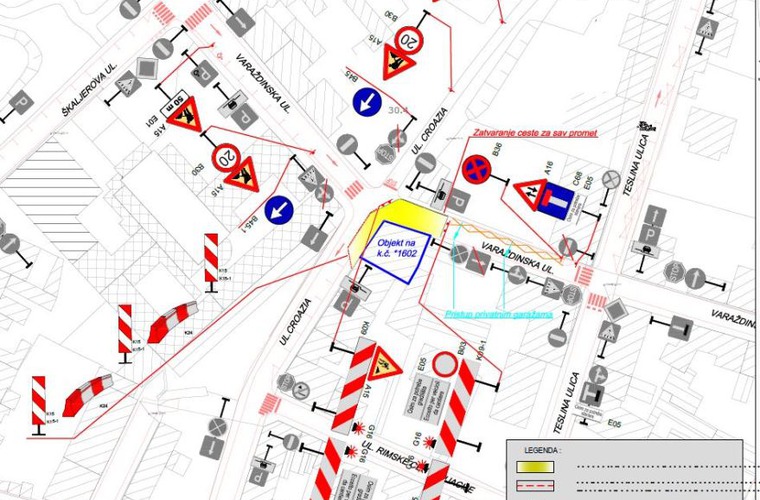 Uvođenje privremene regulacije prometa na raskrižju Varaždinske i Ulice ...