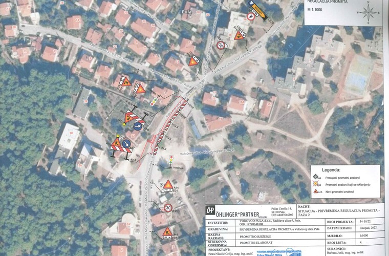 Uvođenje privremene regulacije prometa u Voltićevoj ulici u Puli | Grad ...