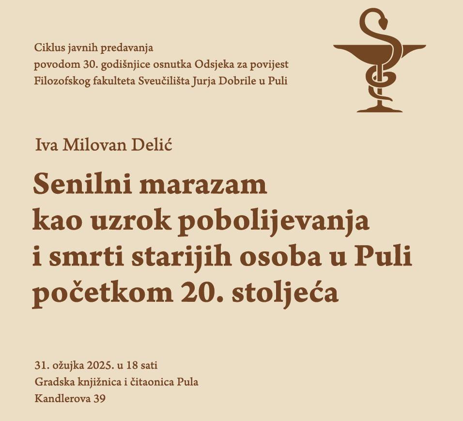 Predavanje Ive Milovan Delić: "Senilni marazam kao uzrok pobolijevanja ...