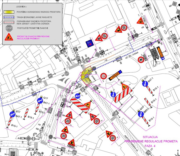 Privremena regulacija prometa u dijelu Amfiteatarske ulice i Ulice sv ...
